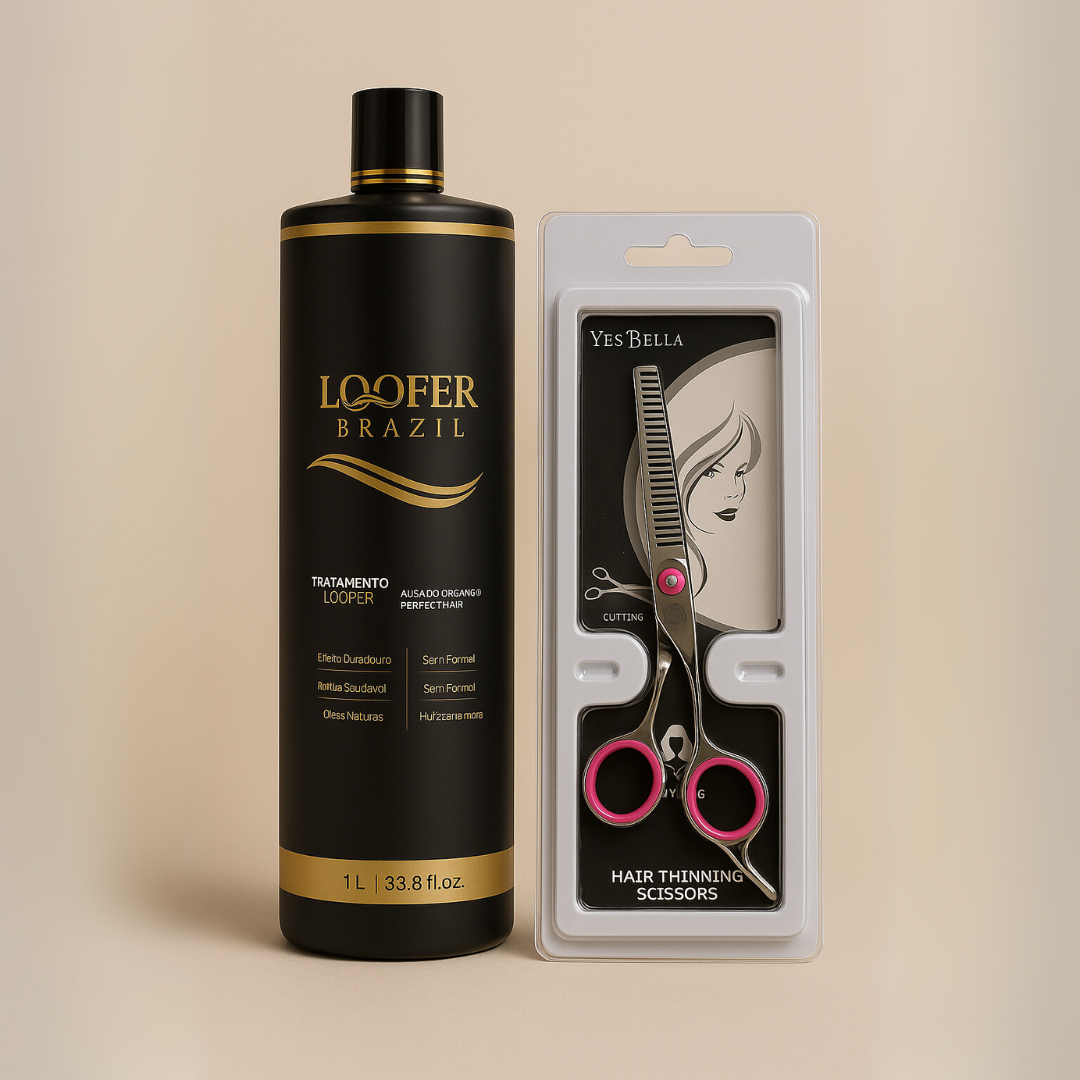 Kit Loofer Profesional – Alisado Perfect Hair 1L + Tijera de Entresaca ...